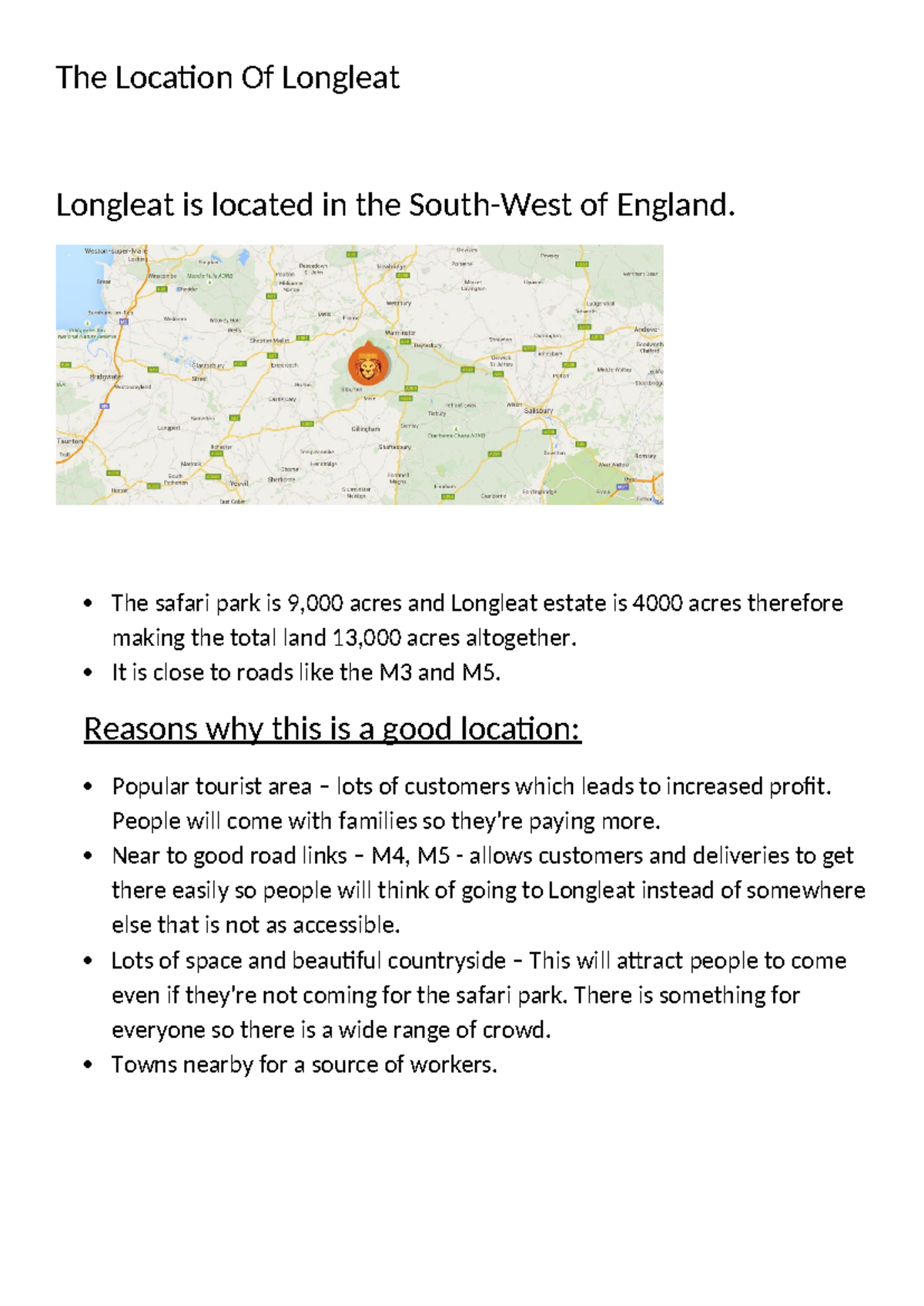 The Location Of Longleat - The Location Of Longleat Longleat is located ...