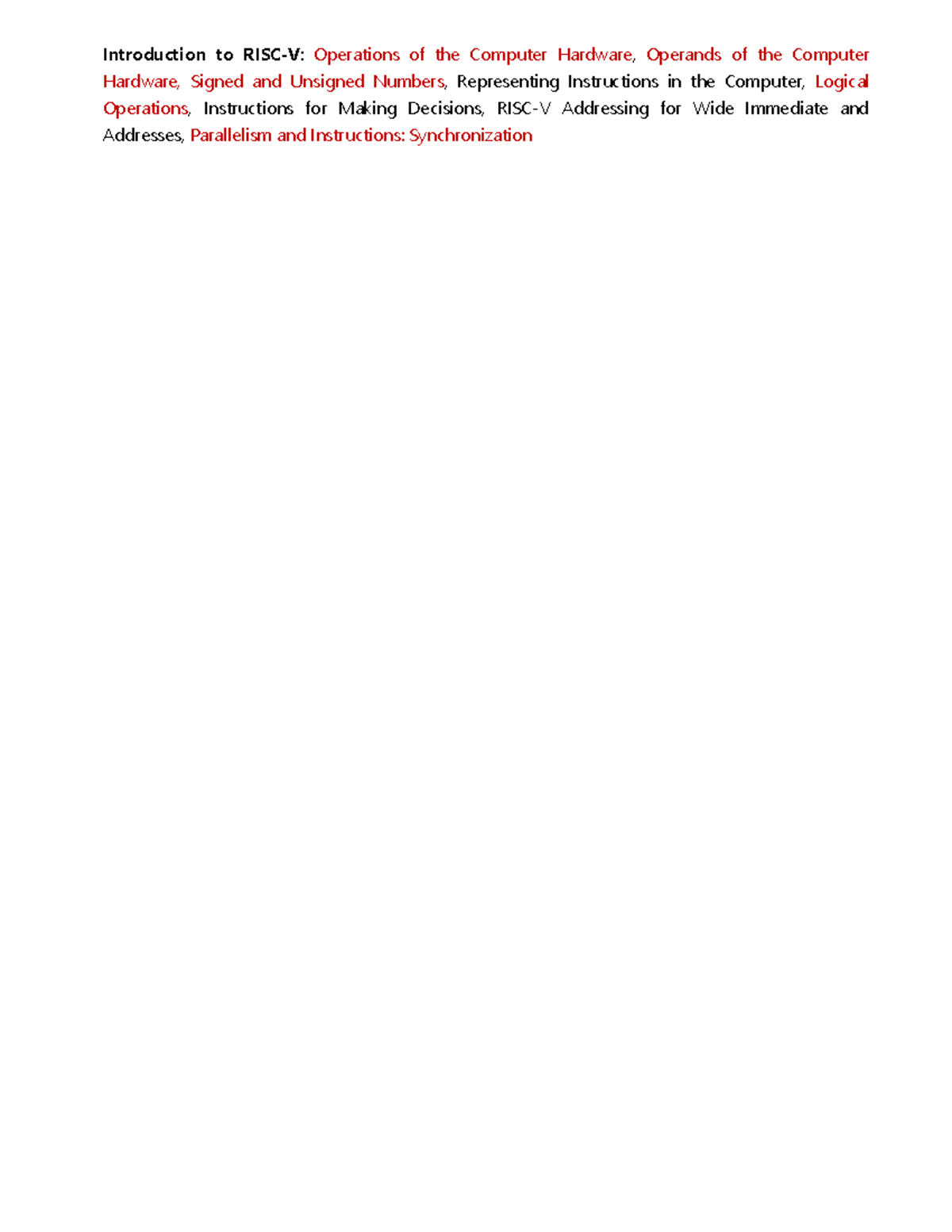 Embedded Systems: Operations, Instructions, and Synchronization in Computer - Studocu