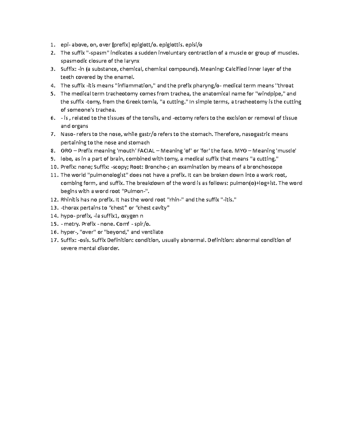 Medterm Respiratory: Key Terms and Concepts Explained - Studocu