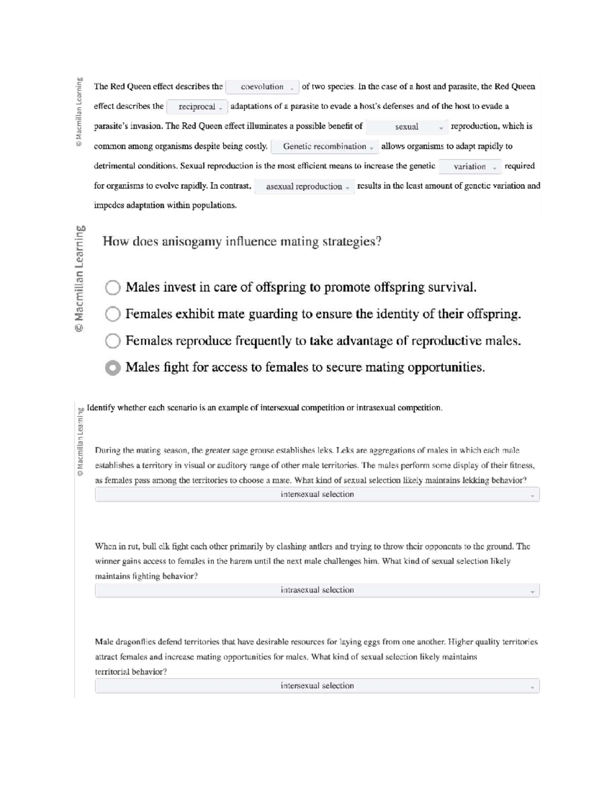 Evolution Ch. 11: The Red Queen Effect and Sexual Selection Dynamics ...