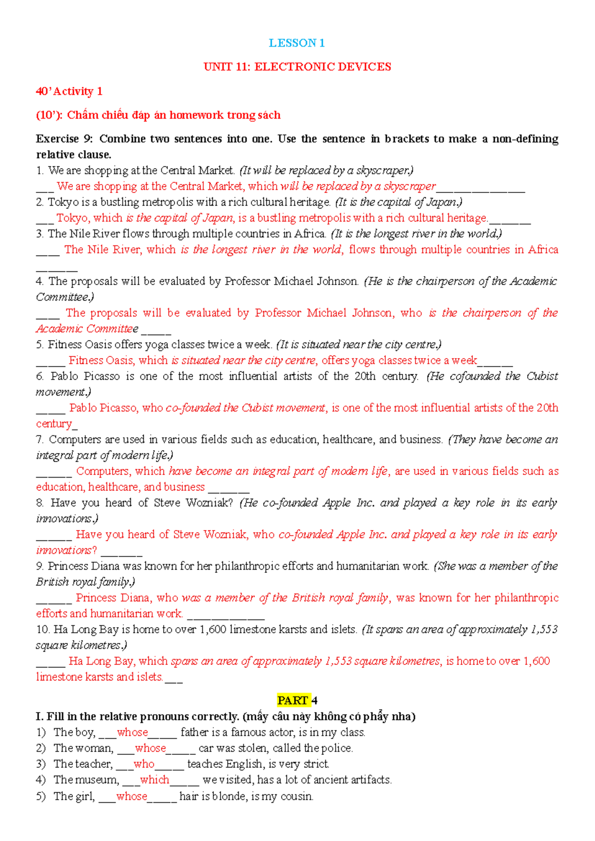 UNIT 11 Class 9: Electronic Devices - Lessons 1 to 3 Overview - Studocu