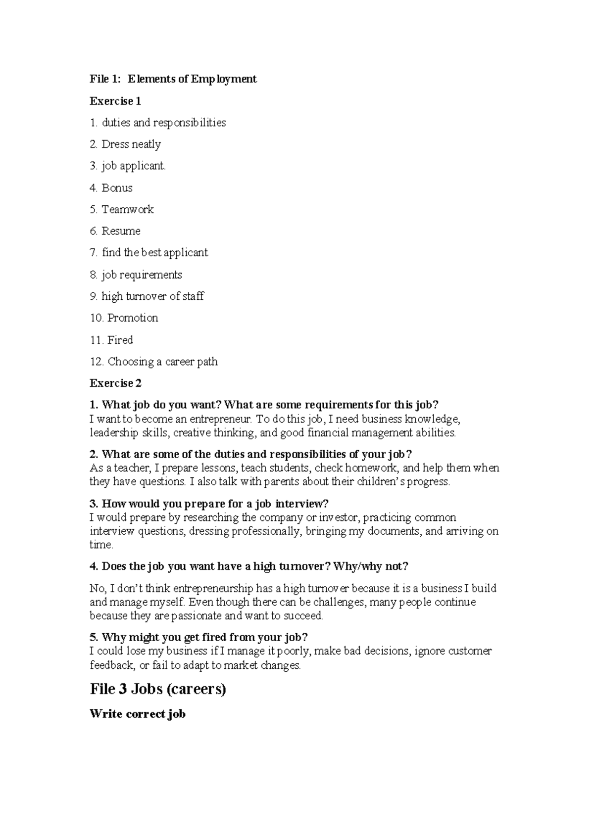 Employment Essentials: Duties, Responsibilities & Career Paths - Studocu