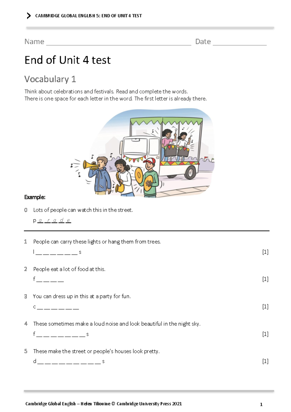GE 5 Eo U4 test - test - Name ___________________________________ Date ...