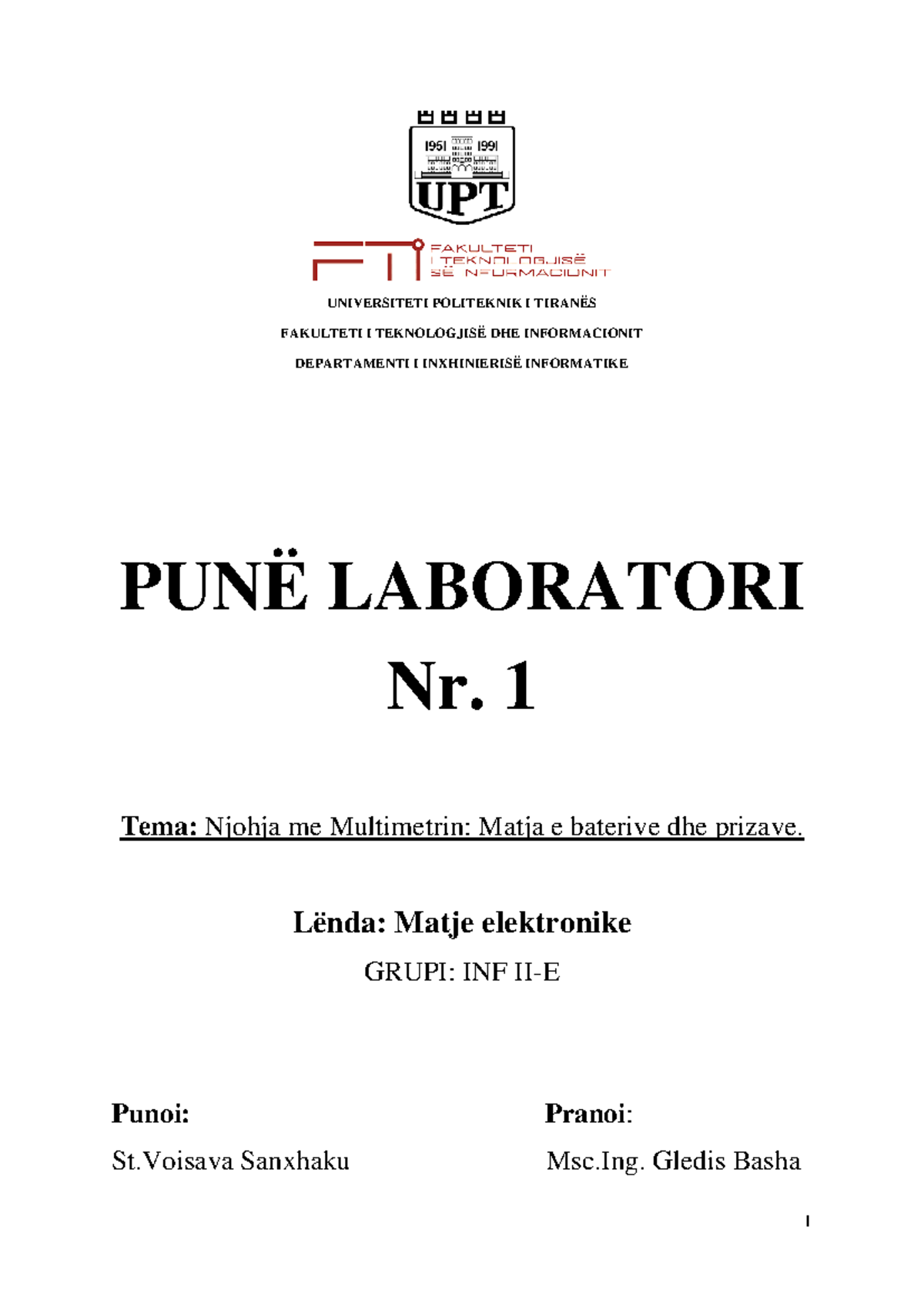 Laboratori 1: Matja e Baterive dhe Prizave me Multimetër - Matje ...