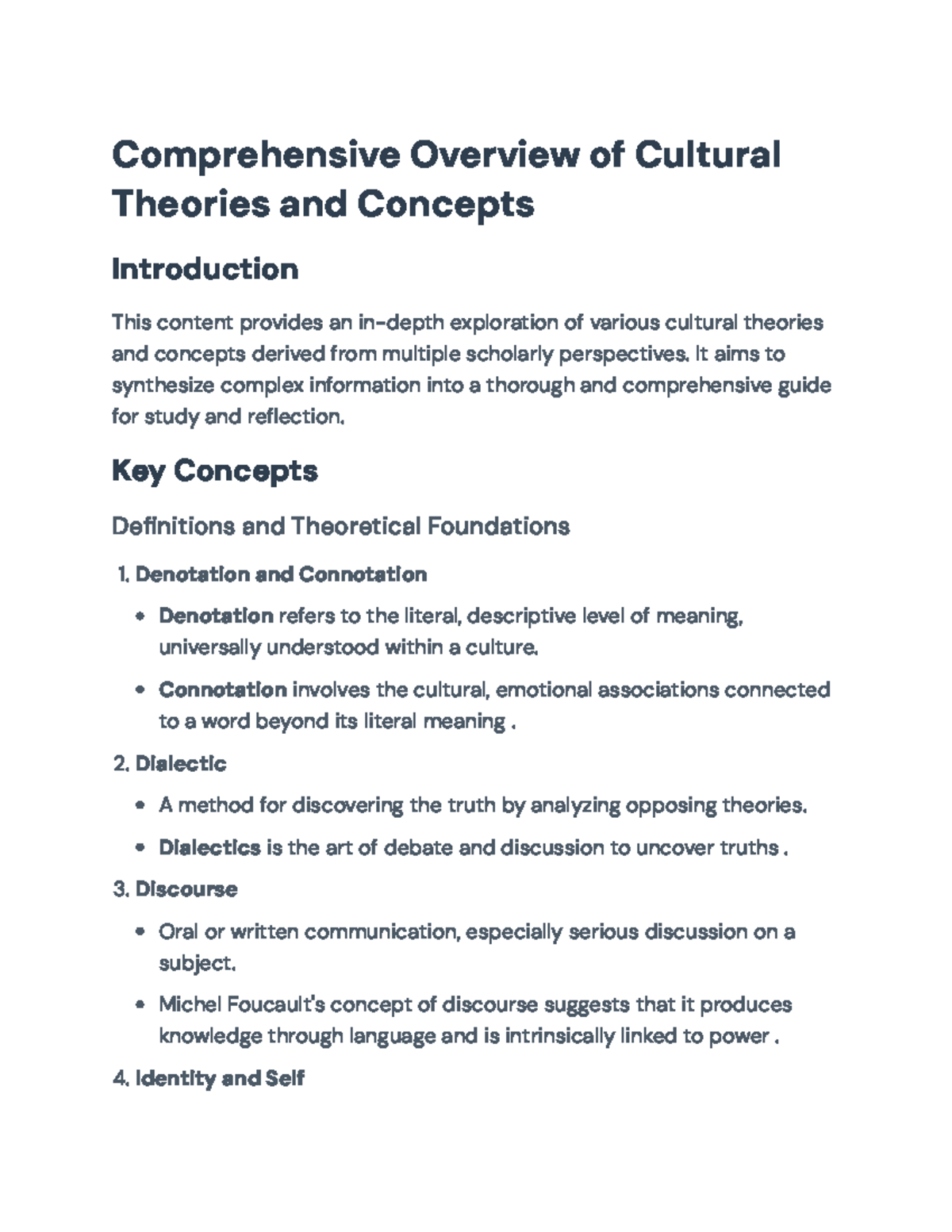 Cultural Theories and Concepts: A Comprehensive Guide for Study ...