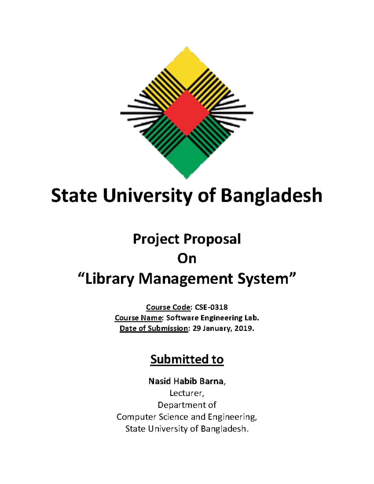 library management system research proposal - State University of ...