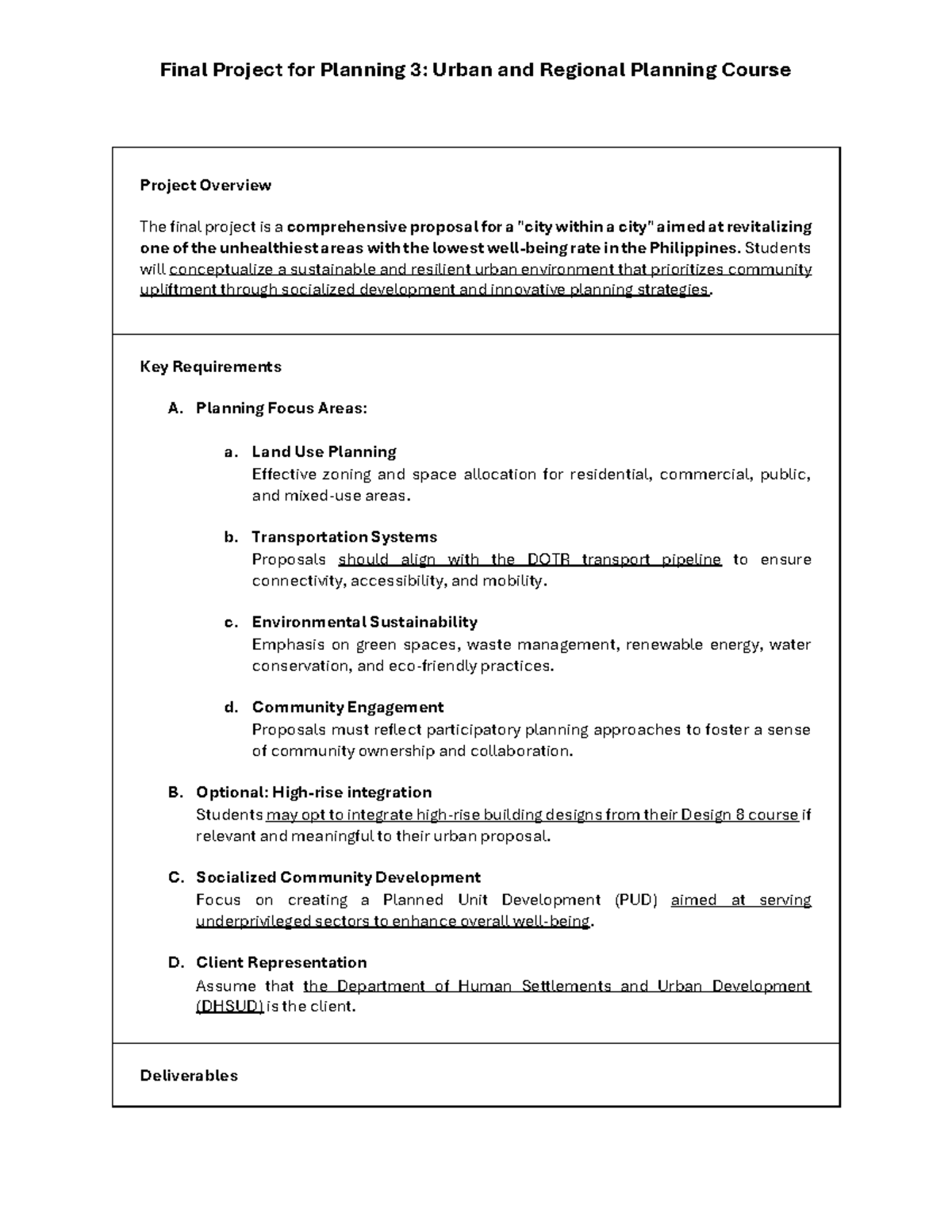 Final Project for Aplann 03: Urban Revitalization Proposal - Studocu