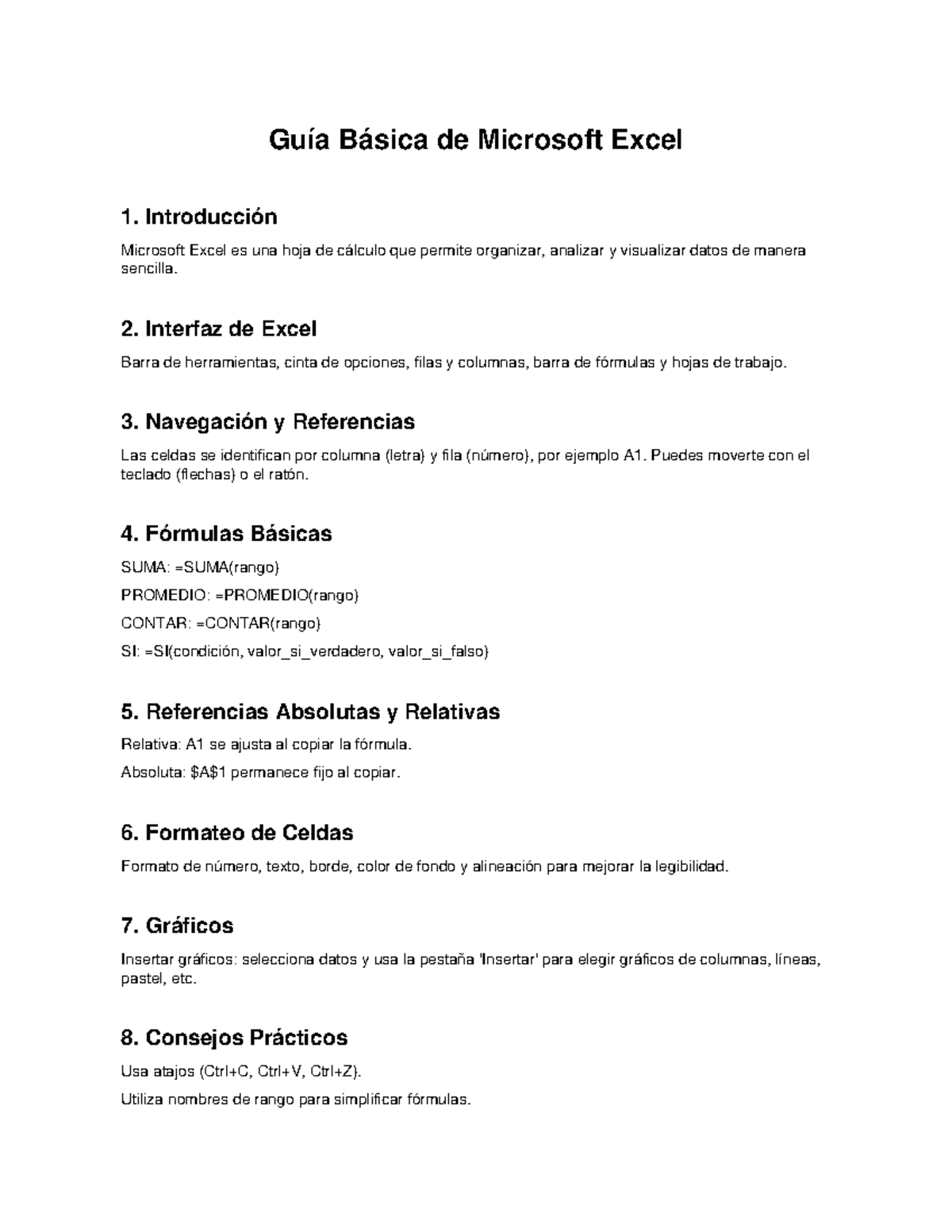 Guía Básica de Microsoft Excel - Introducción y Funciones Esenciales ...