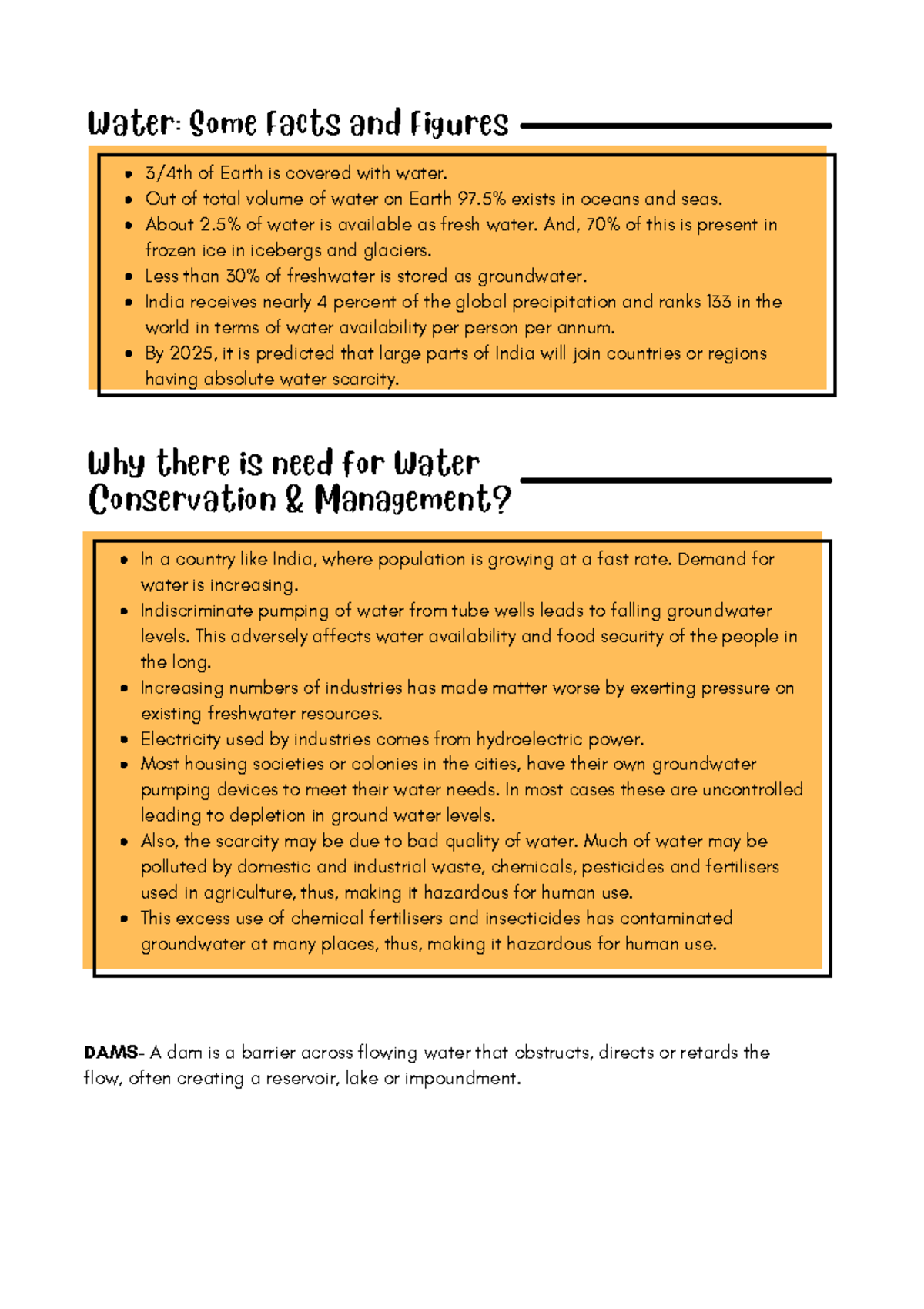 Water Resources: Facts, Conservation, and Management Strategies - Studocu