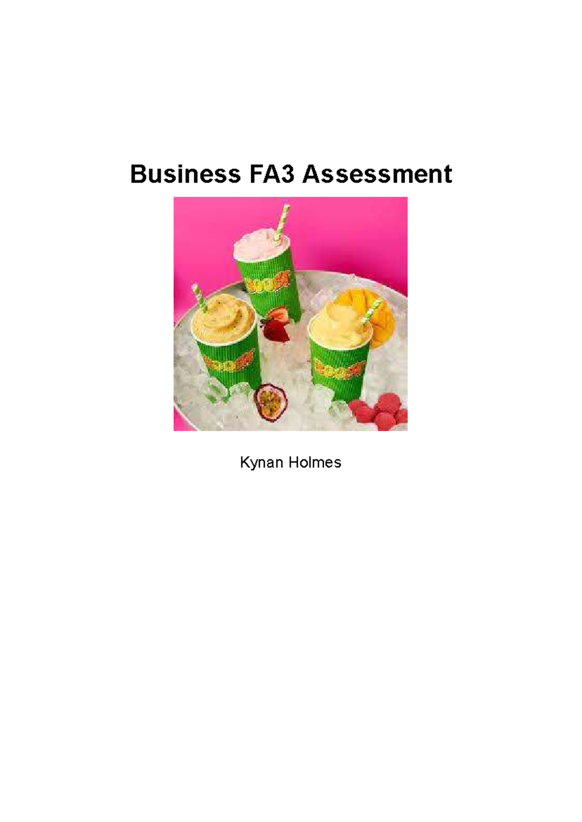 FA3 Business Assignment: Evaluating Boost Juice Franchise Opportunities ...