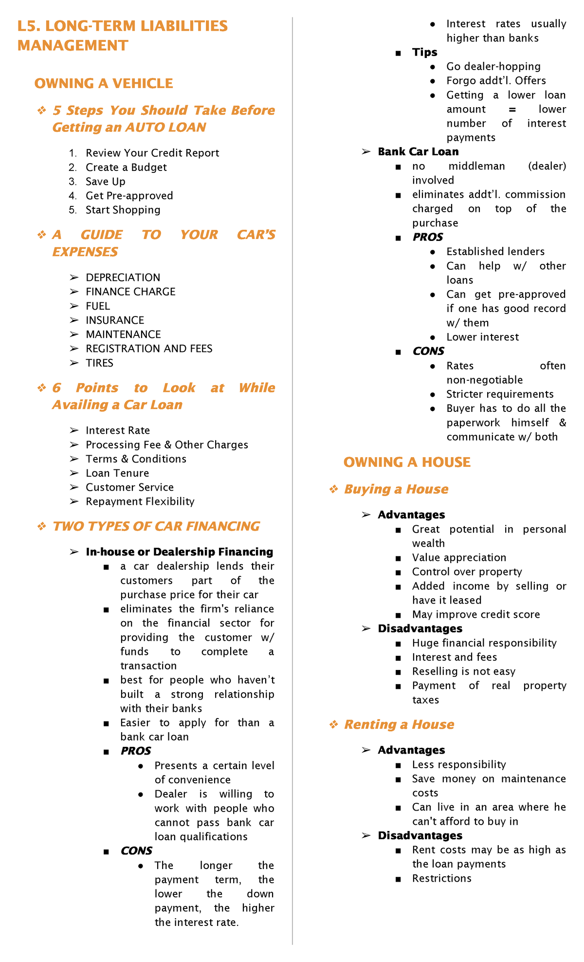 L6. Long-Term Liabilities Management: Auto Loan Guide and Tips - Studocu