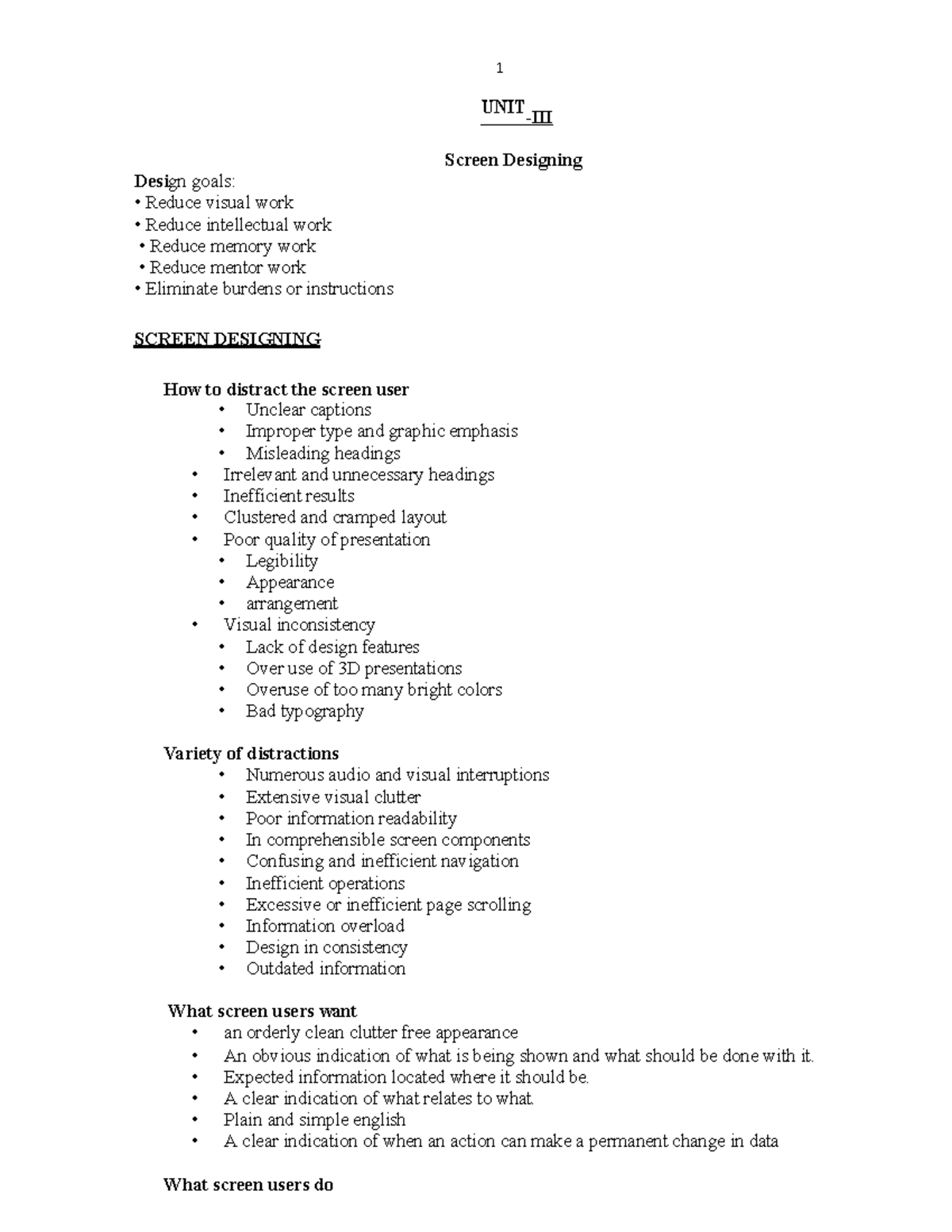 Hci-Unit-3 - Effective Screen Design Principles and Guidelines - Studocu