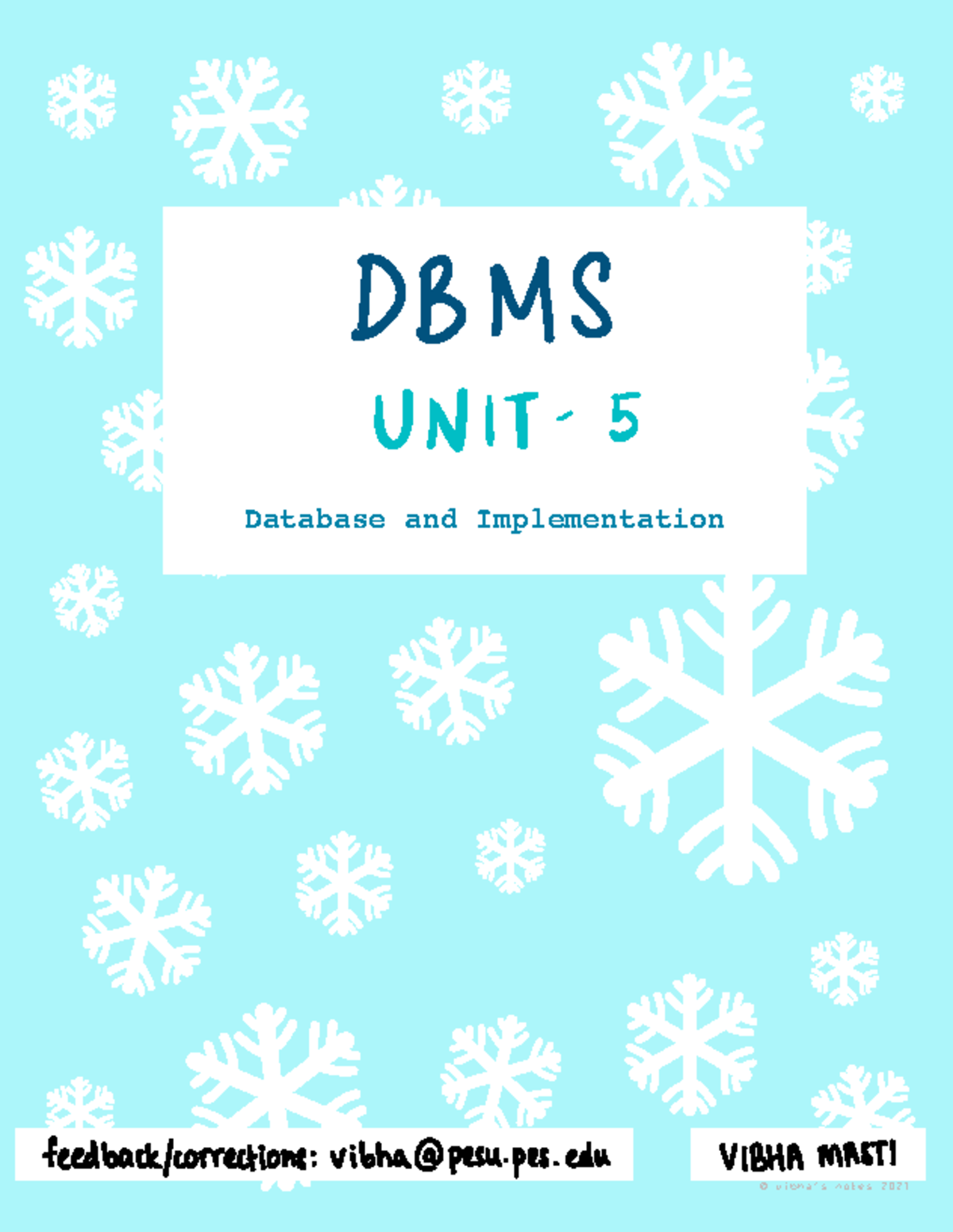 DBMS Unit 5 - Database Security and Concurrency Control Notes 2021 ...