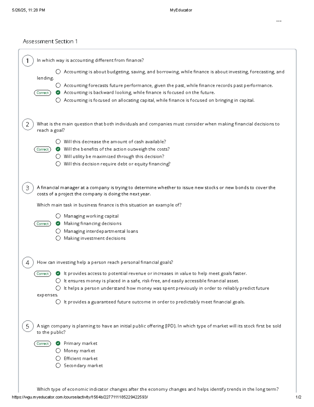 D076 Pre-Assessment: Key Differences in Finance & Accounting - Studocu