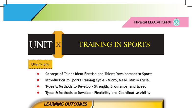 Physical Education UNIT X: Talent Identification & Development in ...