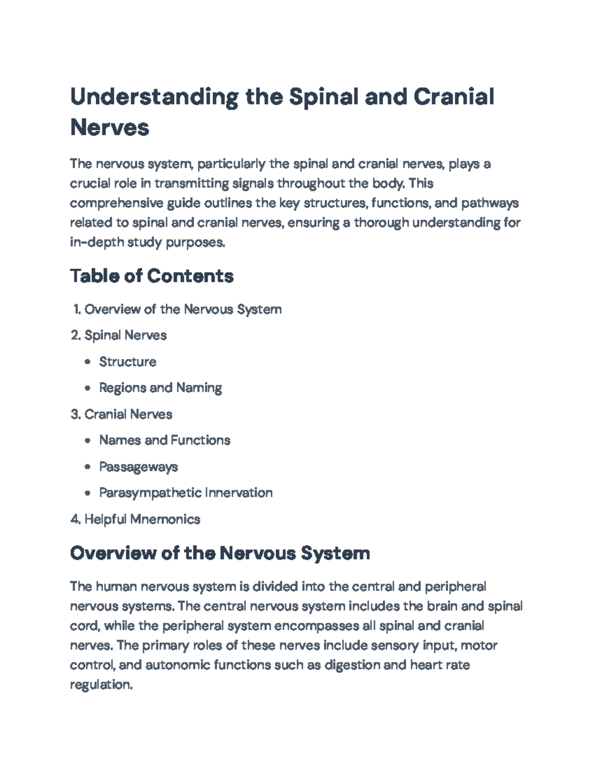 Understanding Spinal and Cranial Nerves: Structures and Functions ...