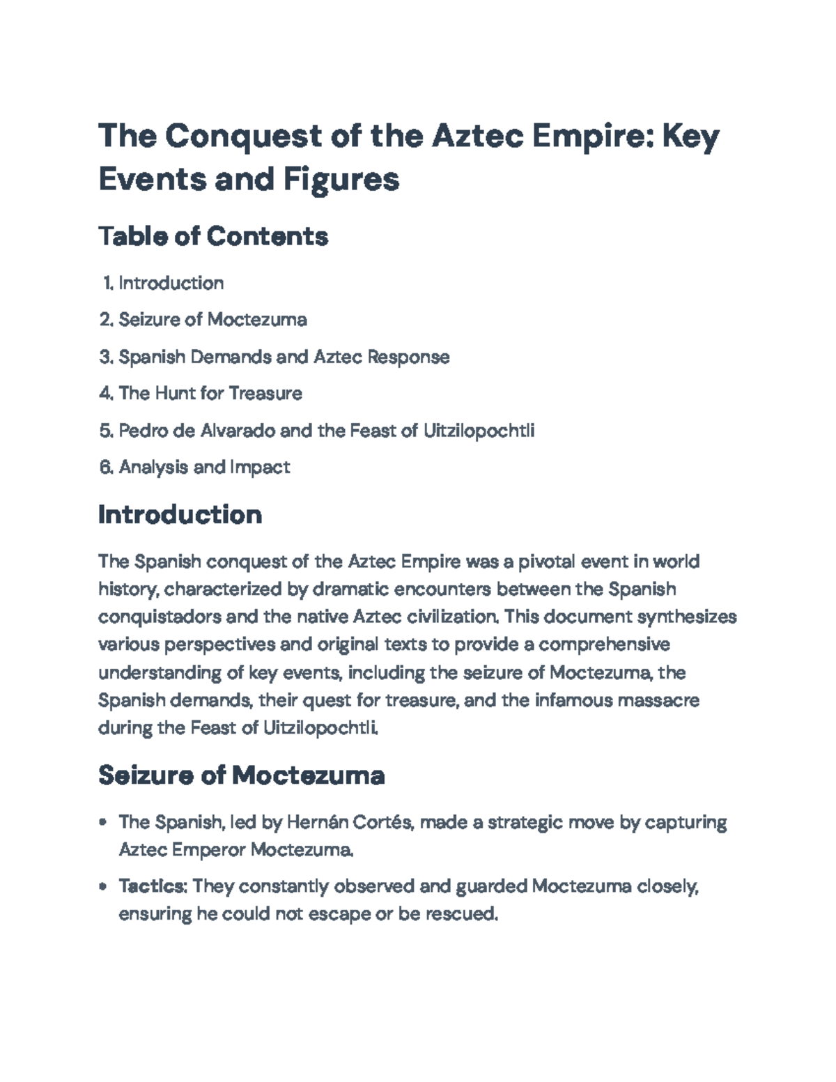 The Spanish Conquest of the Aztec Empire: Key Events and Impact - The ...