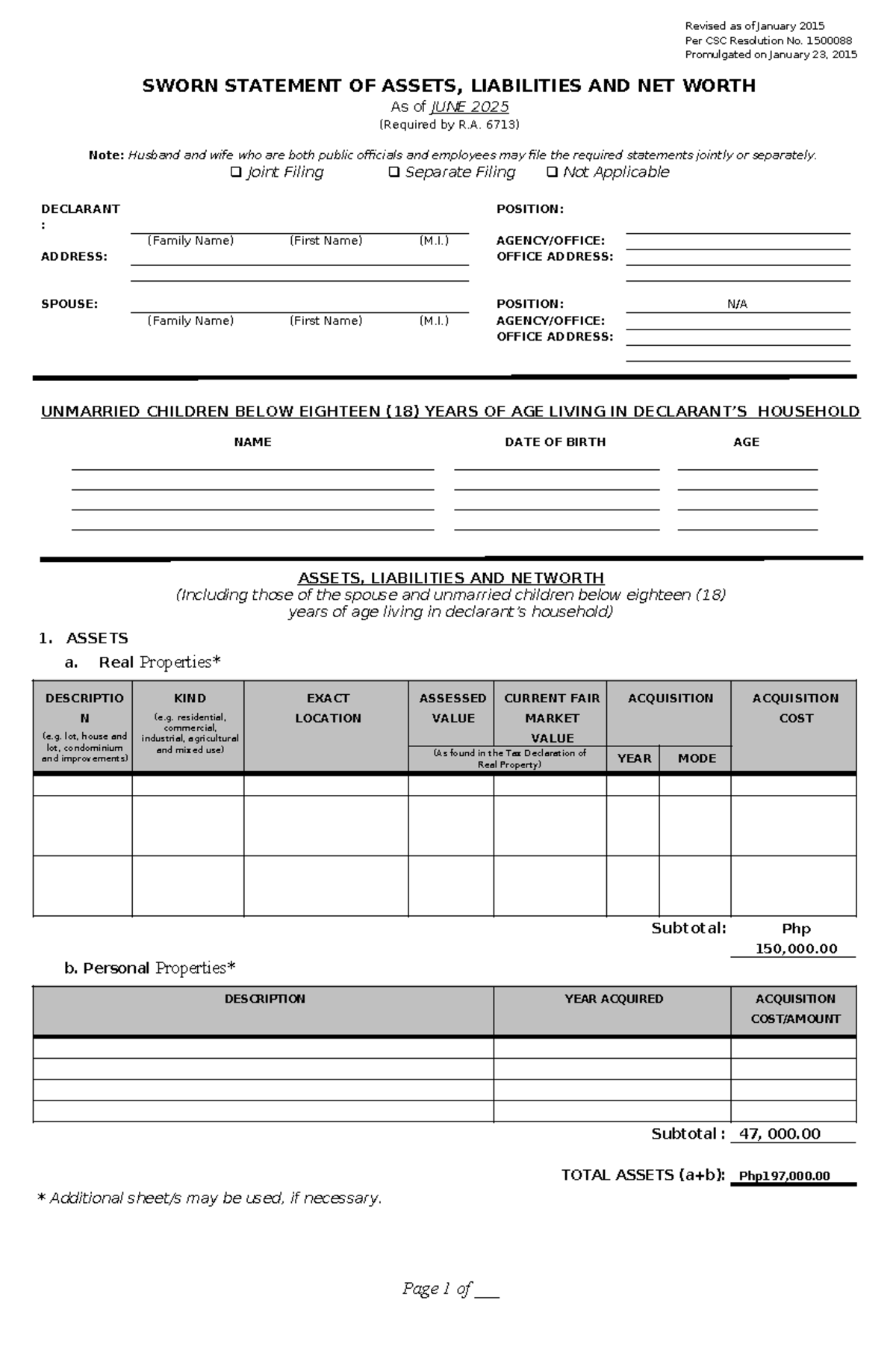 SALN Form Submission Guidelines (R.A. 6713) - June 2025 - Studocu