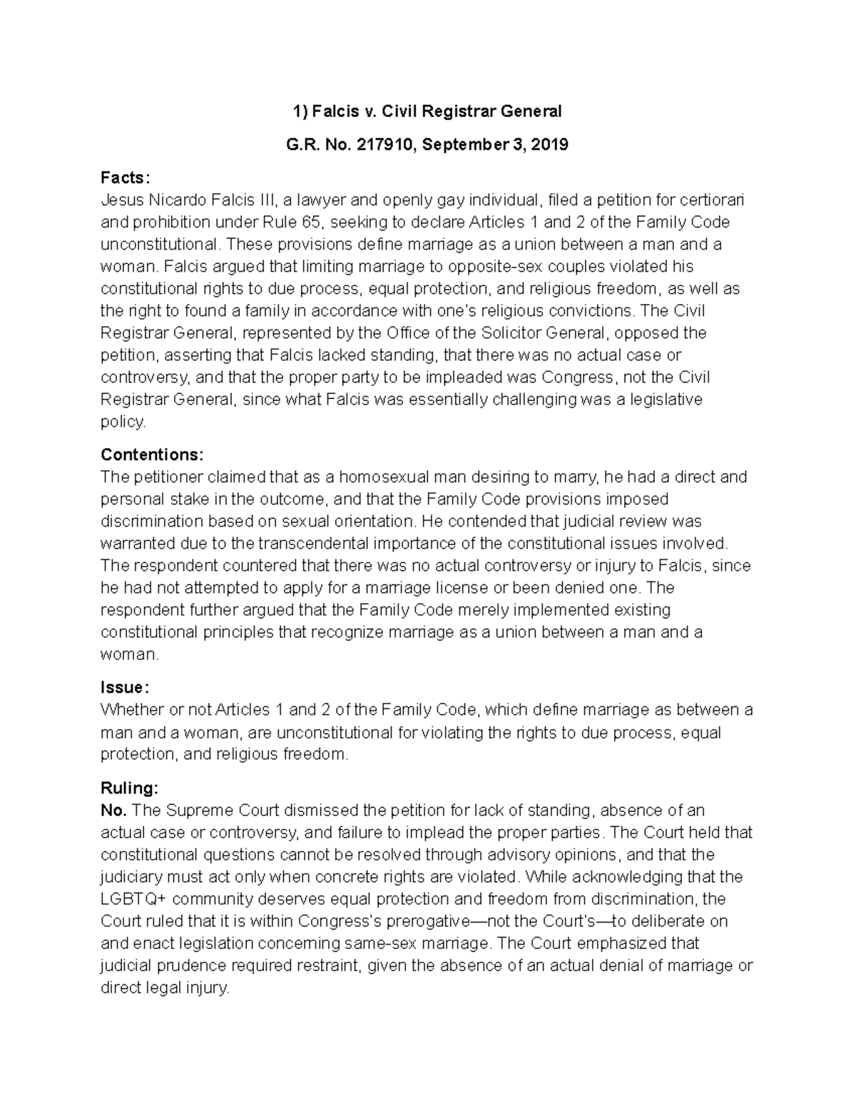 Perfam Batch 4 (1-15) - Case Studies on Family Code Issues - Studocu