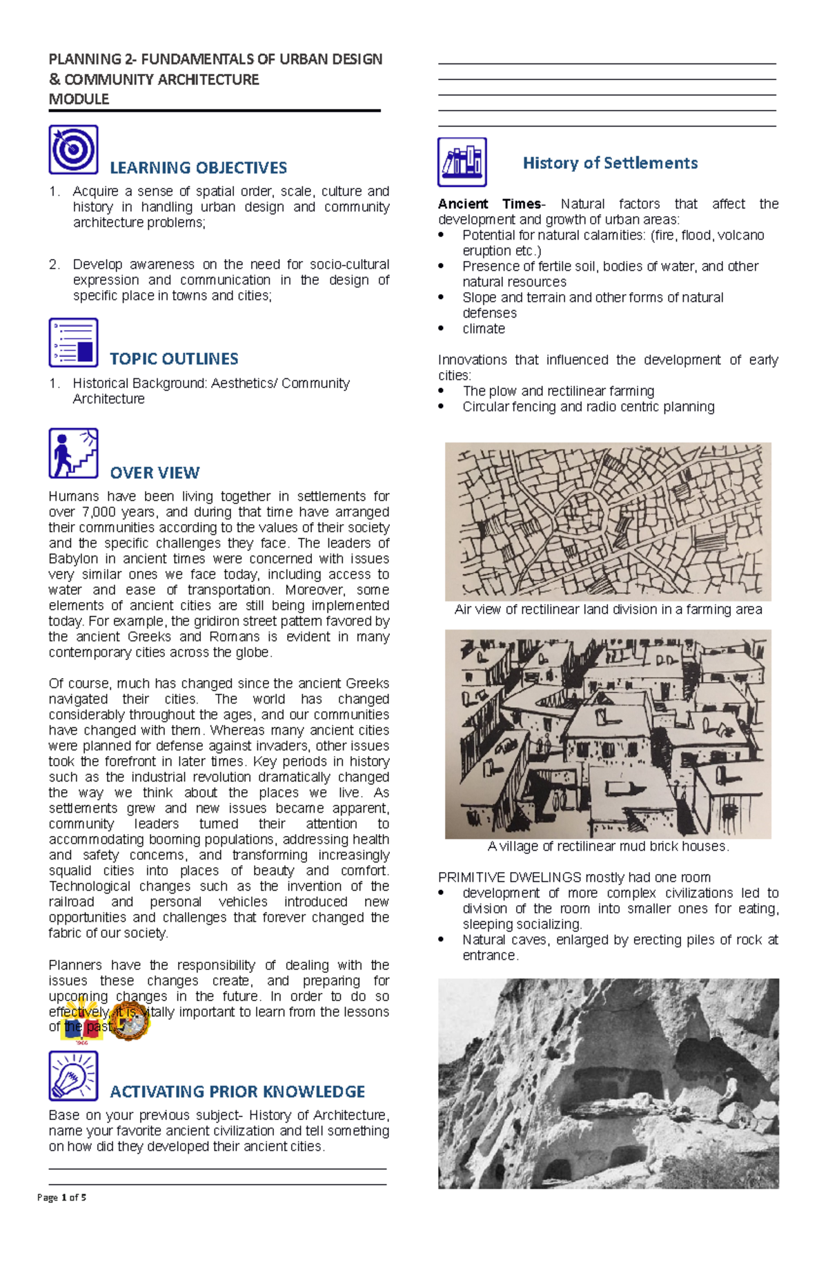 PLN 2 Module 2 - Fundamentals of Urban Design & Community Architecture ...