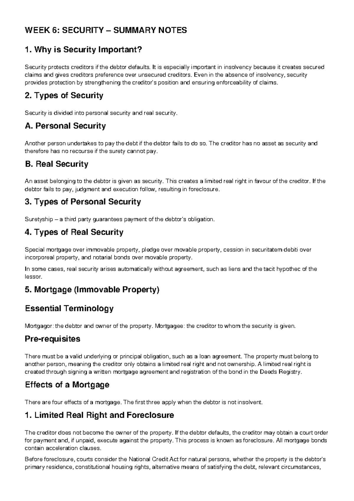 WEEK 6: SECURITY SUMMARY NOTES - KEY CONCEPTS AND TERMINOLOGY - Studocu