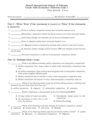 Economics department Model exam questions with answers - Wolaita Sodo ...