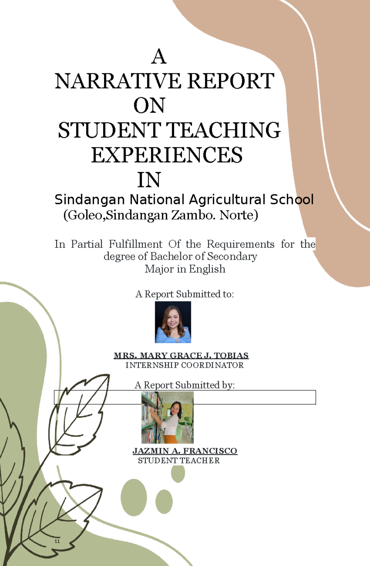 Narrative Report on Student Teaching Experience - Field Study - Studocu