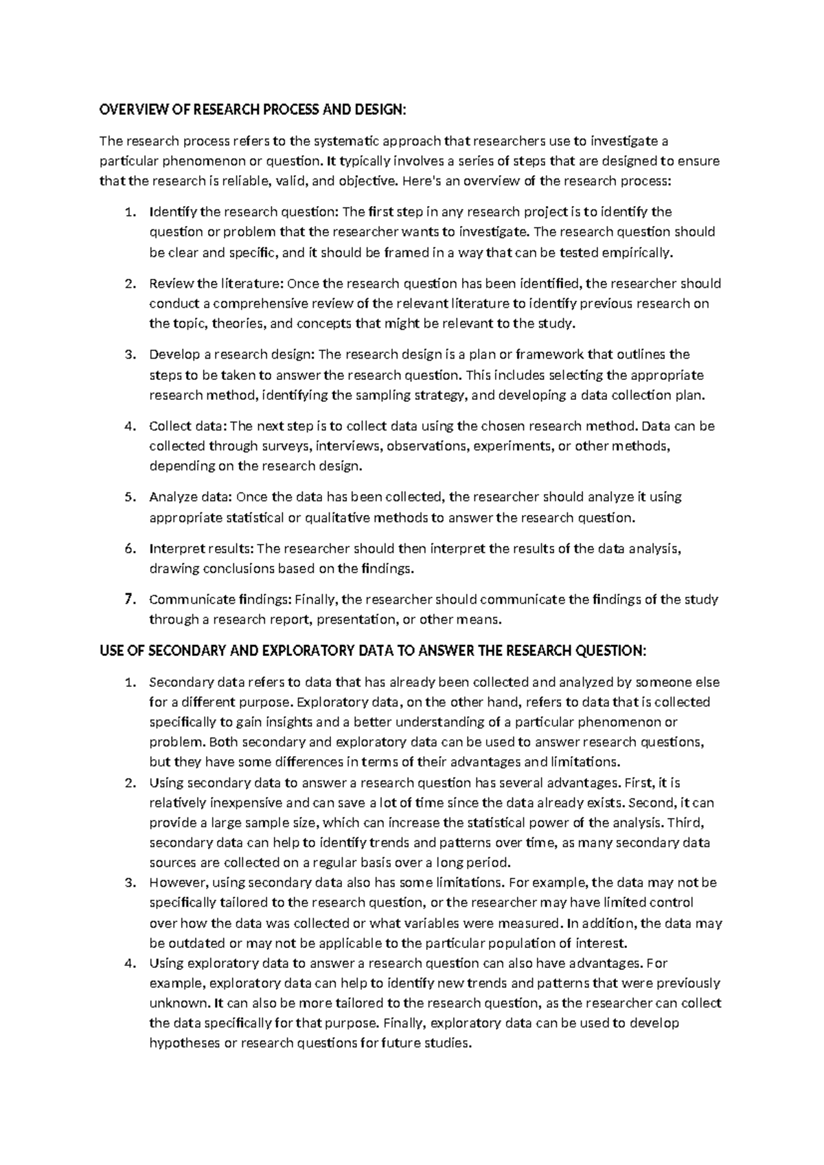 Unit 1 IPR: Overview of Research Process and Design - Studocu