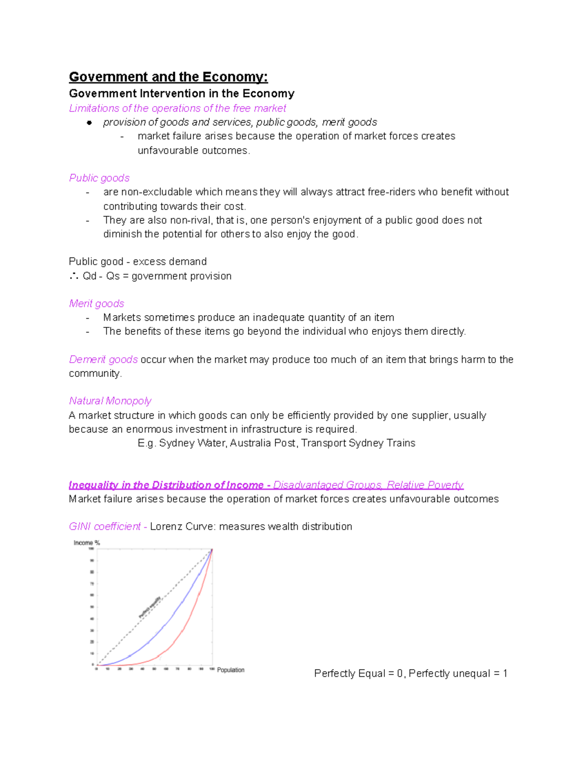 Gov and economy notes (topic 6) - Government and the Economy ...