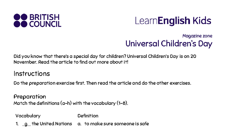 Children's Day: Understanding Universal Day and Child Rights - Studocu