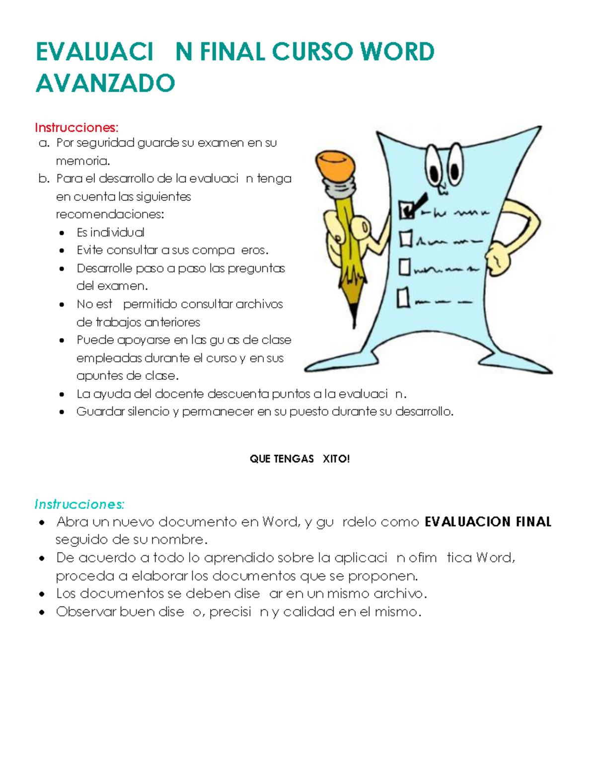 297395388 Evaluacion Final Curso Word Avanzado - EVALUACIÓN FINAL CURSO ...