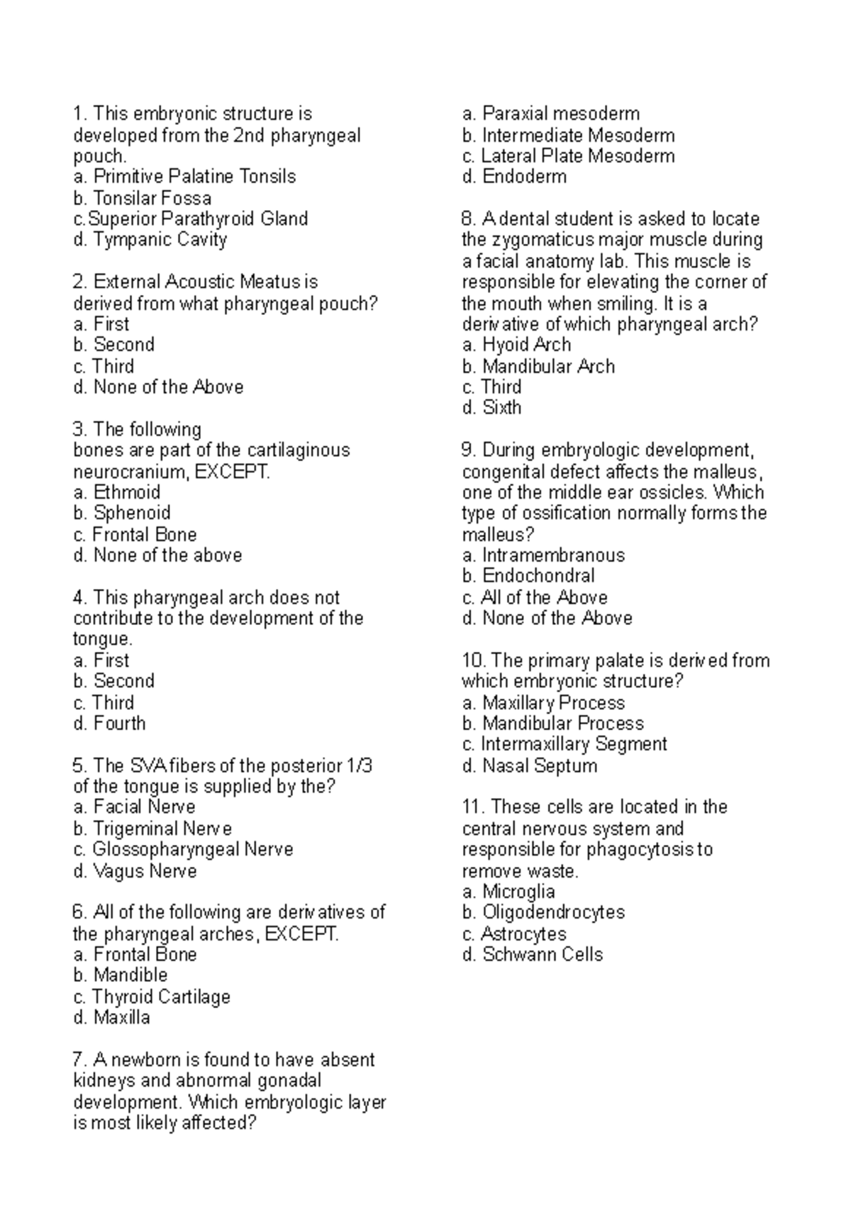 Gen Ana LE1 - Histology Practice Questions and Answers - Studocu