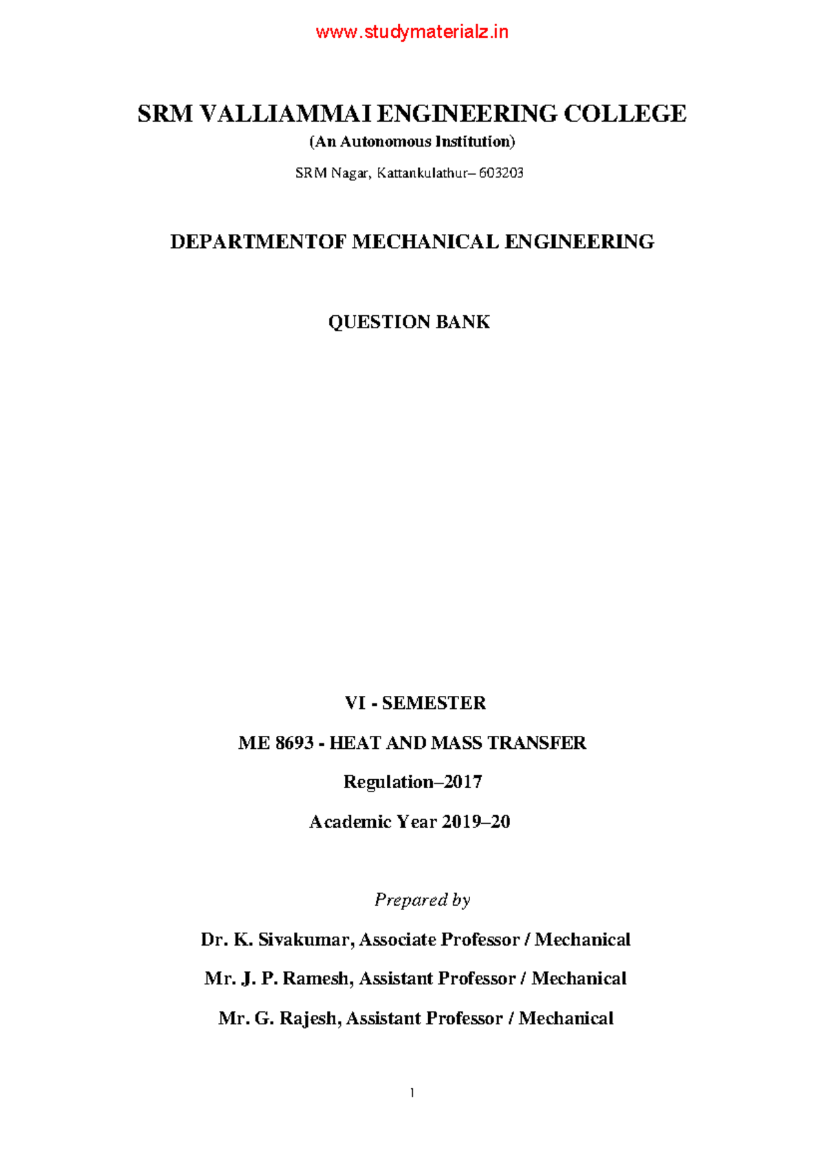 ME8693 Heat and Mass Transfer: Key Questions for Exam Preparation - Studocu