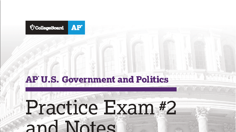 AP U.S. Government and Politics 2020 Practice Exam Notes - Studocu