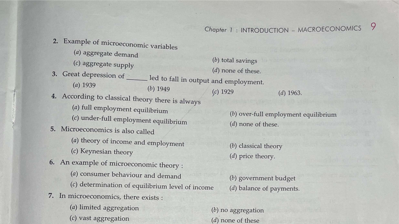 Chapter 1: Introduction to Macroeconomics - Class 12 Practice Worksheet ...