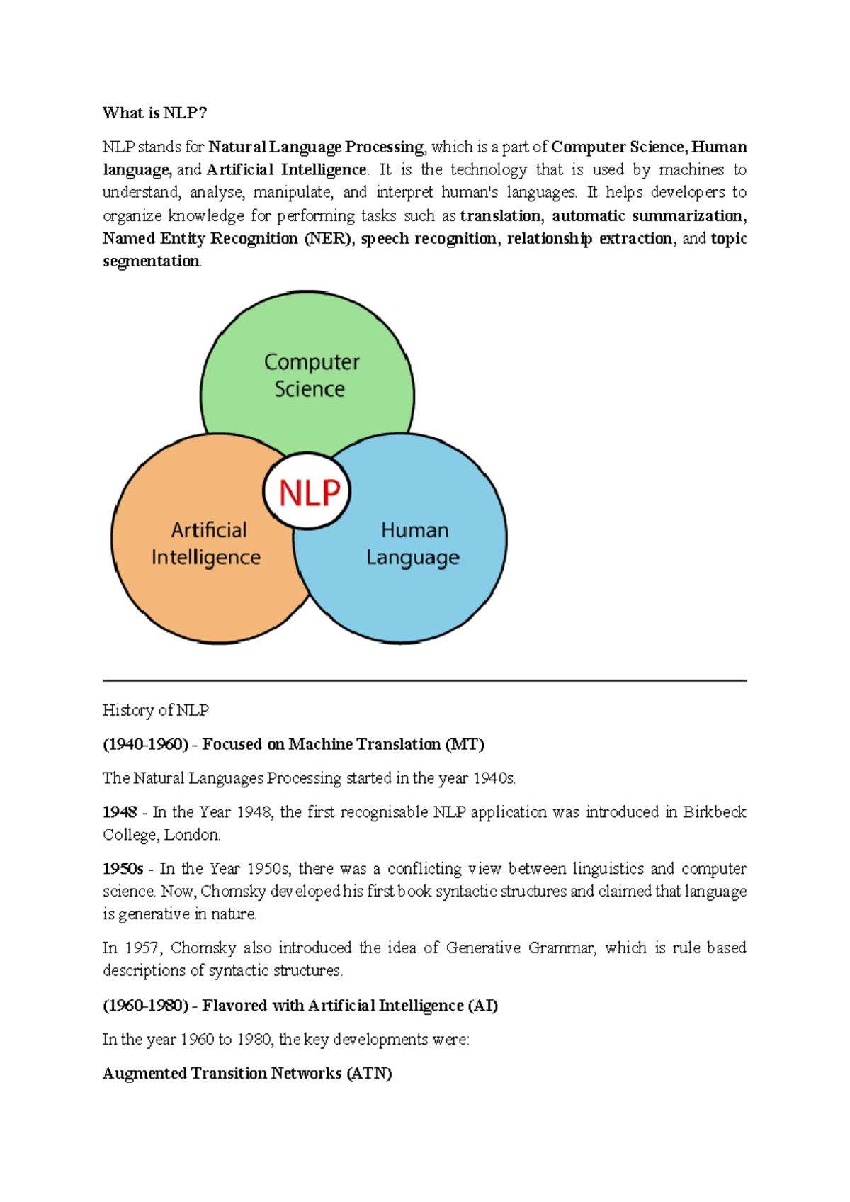 NLP and Machine Learning: Understanding Natural Language Processing - Studocu