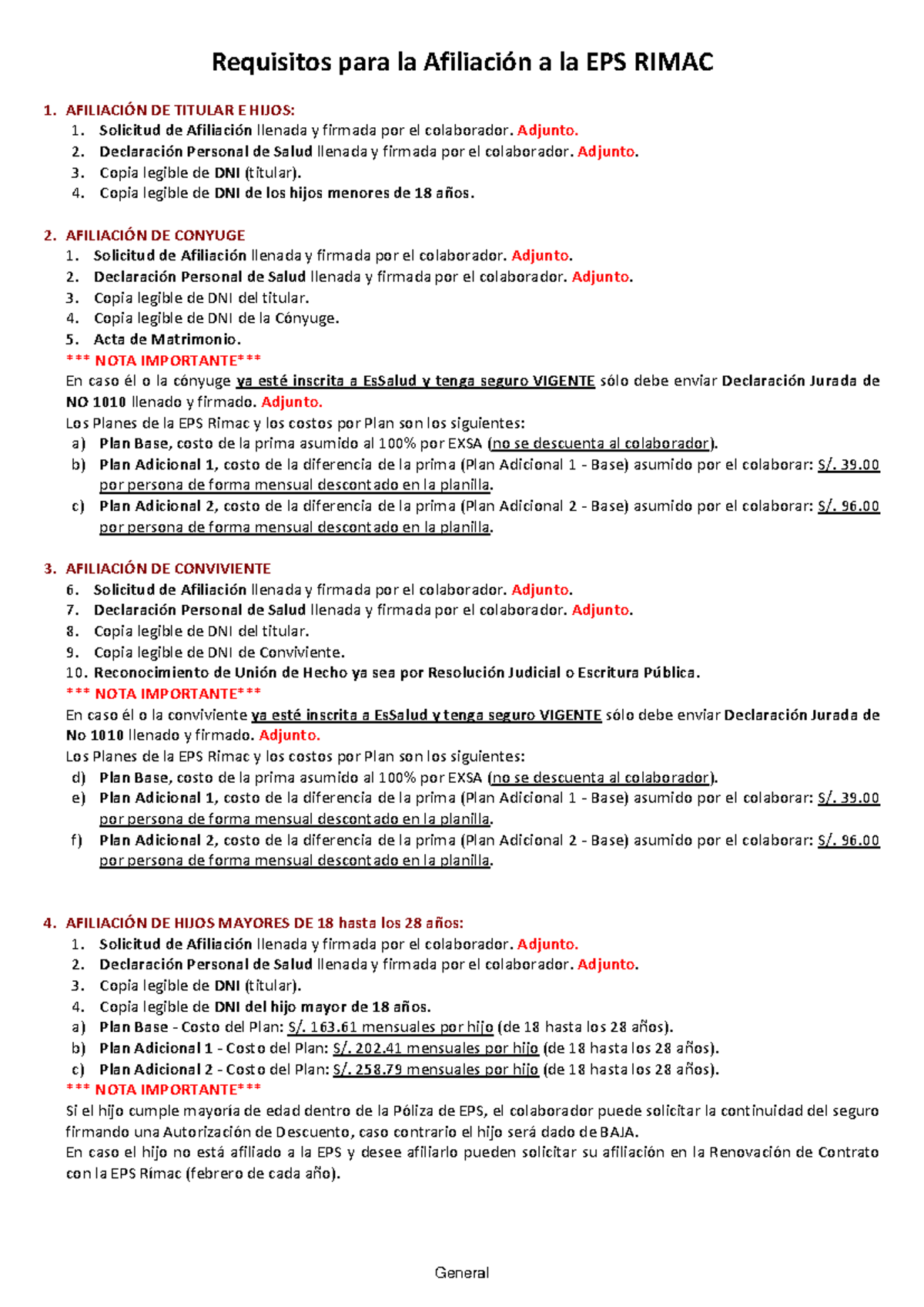 Requisitos de Afiliación a la EPS RIMAC: Guía Completa - Studocu