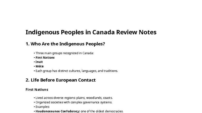Indigenous History Review: Key Insights on Indigenous Peoples in Canada ...