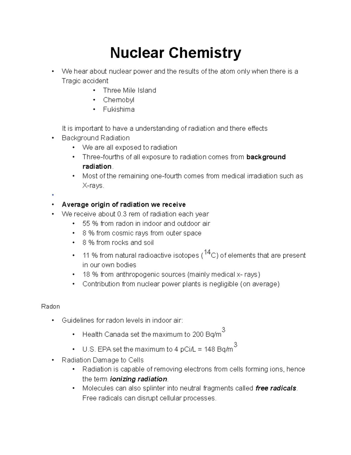 Chem 1003 Study Guide: Key Concepts in Nuclear Chemistry - Studocu