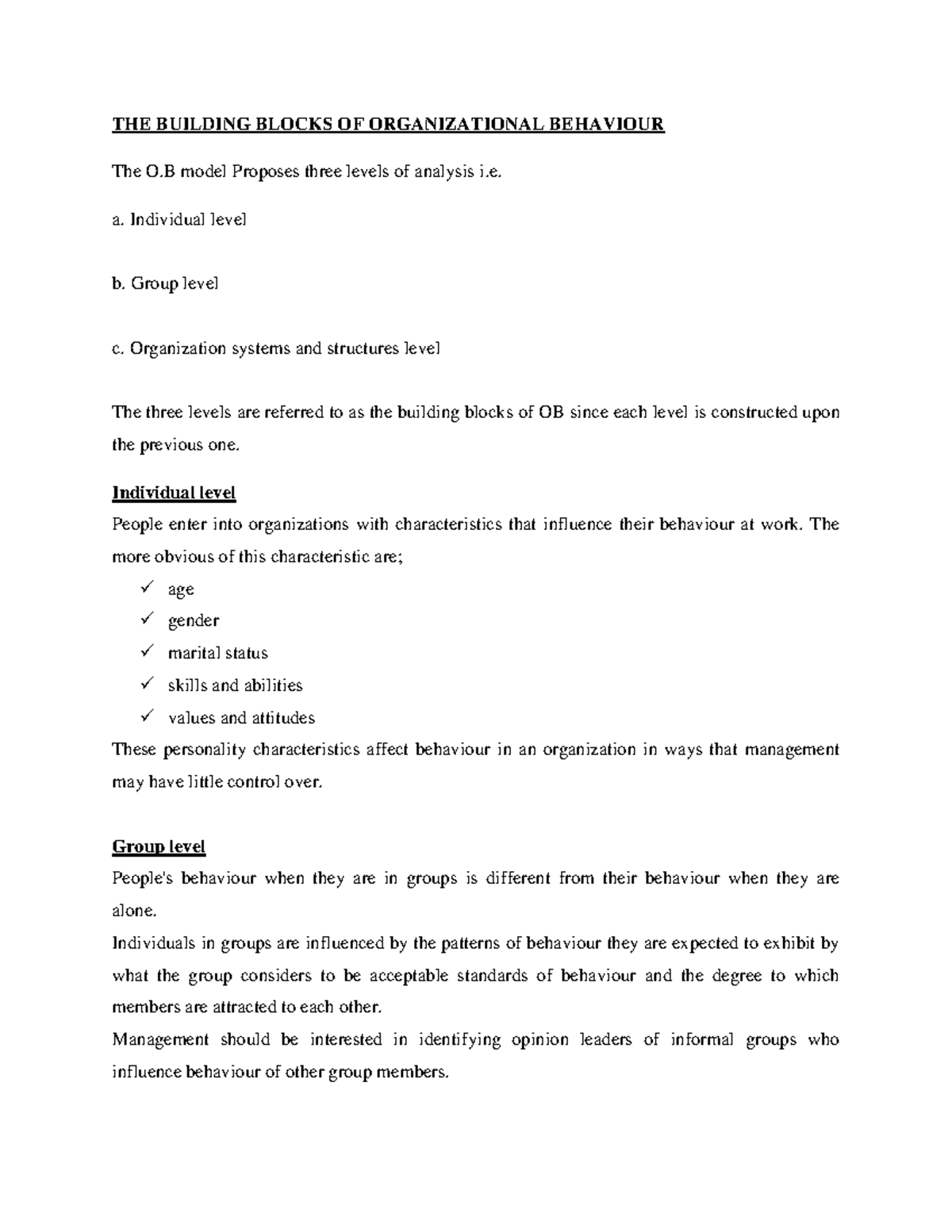 The Building Blocks of Organizational Behaviour-2 - THE BUILDING BLOCKS ...