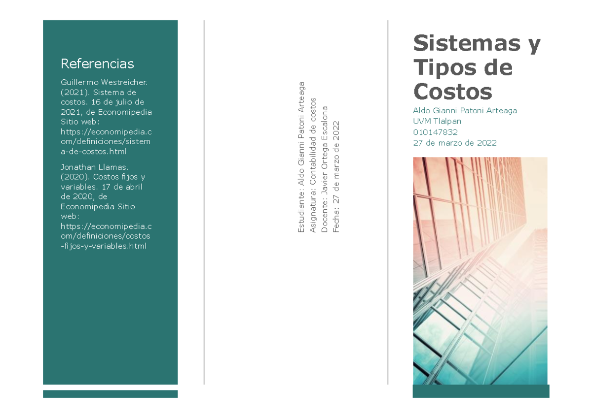 Guía A3 Contabilidad de Costos: Sistemas, Tipos y Recursos - Studocu