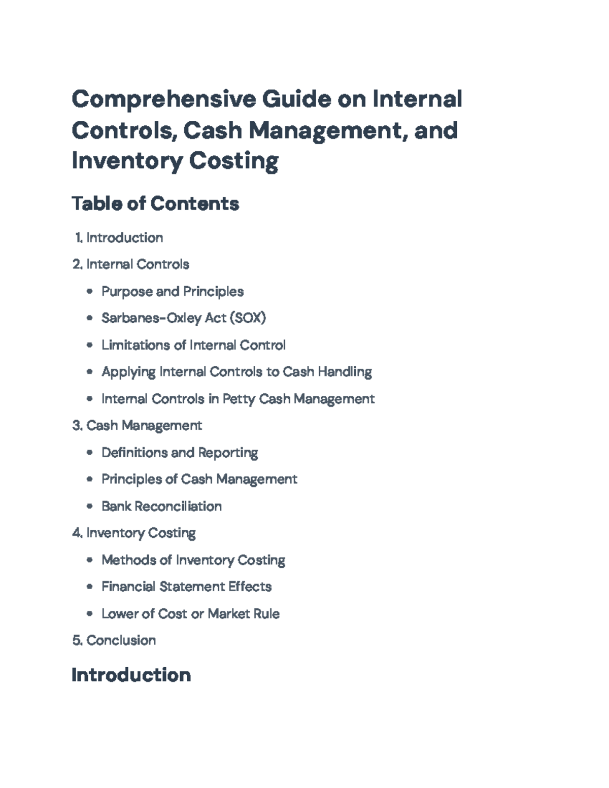 Comprehensive Guide to Internal Controls, Cash Management & Inventory ...