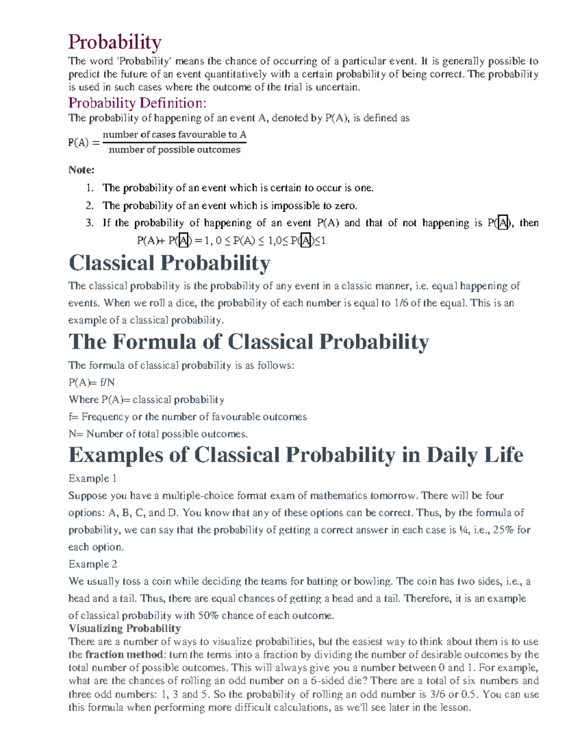 MLnotes Unit III: Understanding Probability in Machine Learning - Studocu
