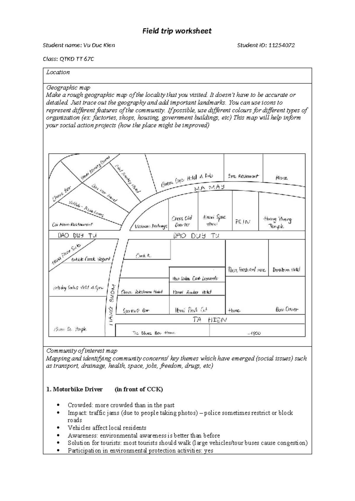 Field Trip Worksheet - QTKD TT 67C: Community Mapping Insights - Studocu