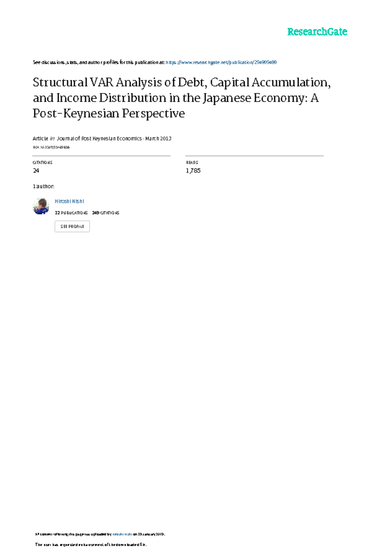 Structural VAR Analysis of Debt, Capital Accumulation, and Income Distribution - Studocu