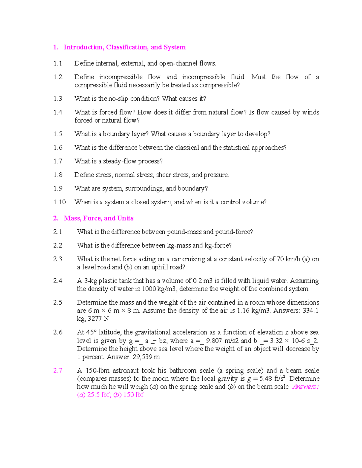 Introduction to Fluid Dynamics and Mass Force Concepts - ME 101 - Studocu