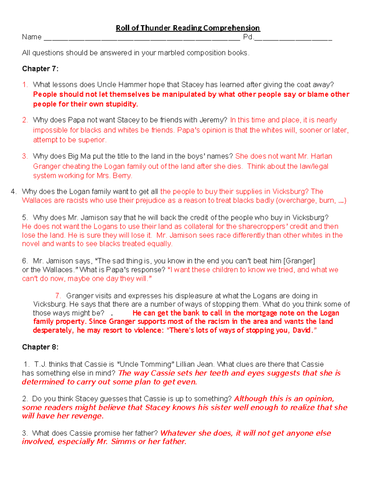 Questions and Answers for Ch 7-12 Study Guide - Studocu