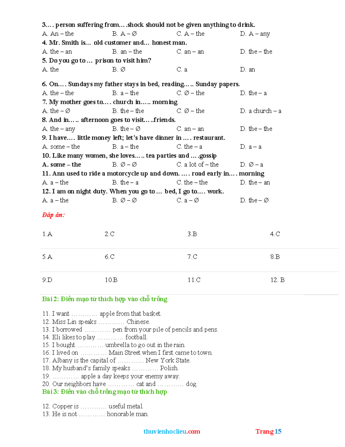 Unit 12: Articles and Overpopulation - English Language Study Guide ...