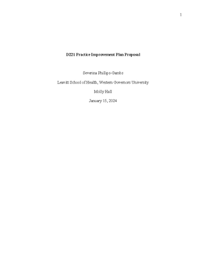 WGU D221 revised - D221 - NGM2 — NGM2 TASK 1: PRACTICE IMPROVEMENT PLAN ...
