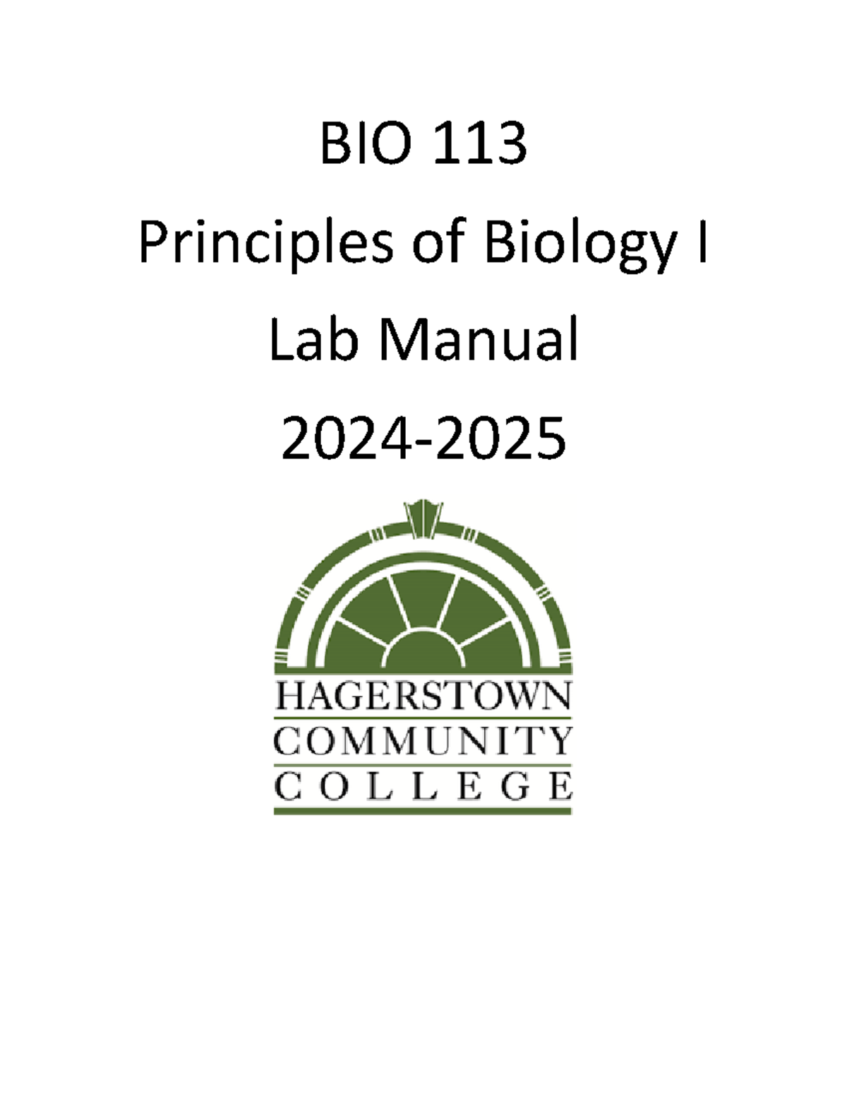 BIO 113 Lab Manual: Principles of Biology I - Lab 1 Overview - Studocu